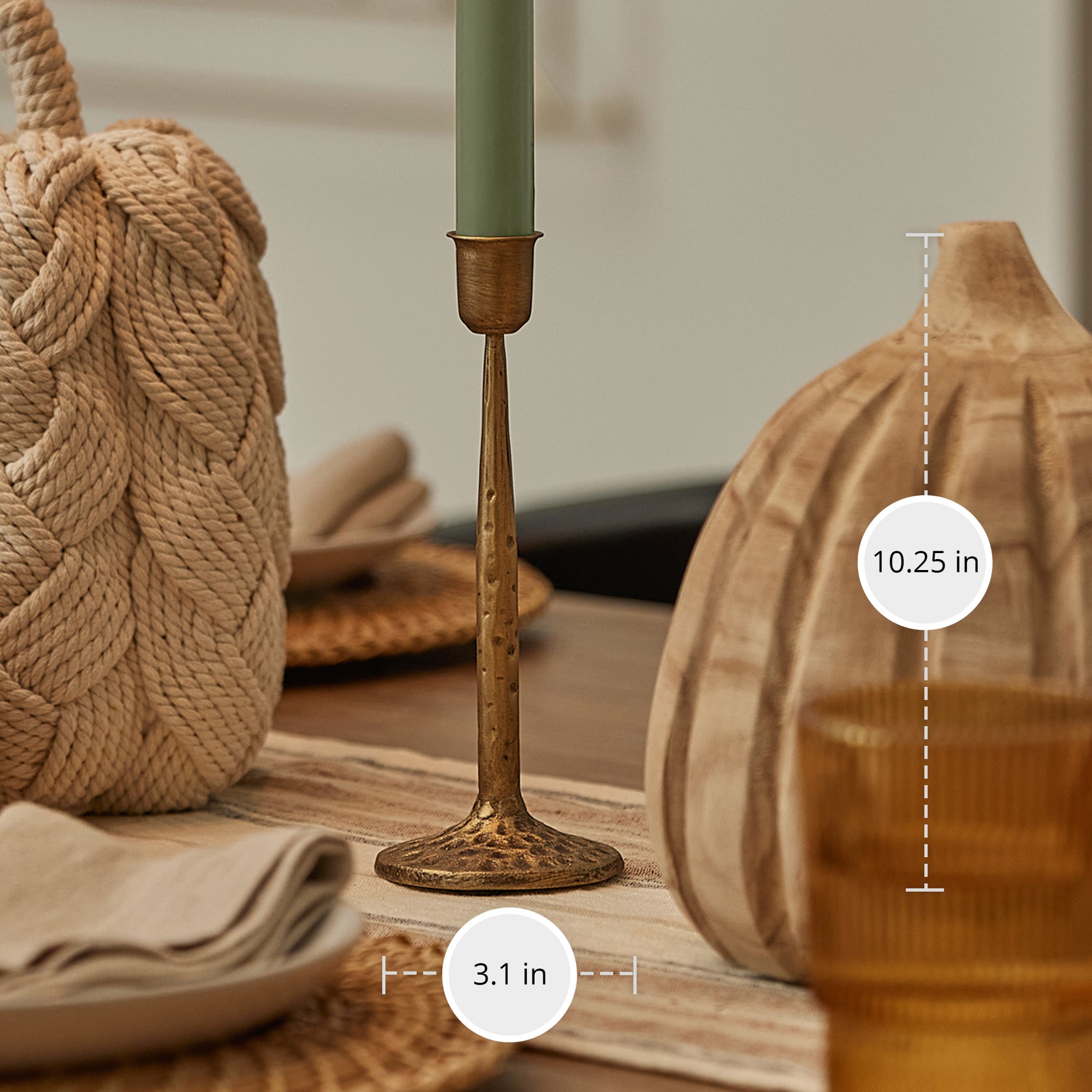 Brass Wrought Iron Taper Holder – Luminara