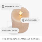 Irish Cream Chalky Linen Flameless Candle Pillar – Luminara