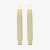 Ivory Flameless Candle Tapers - Flat Top - 6.75" Height - Set of 2 ...
