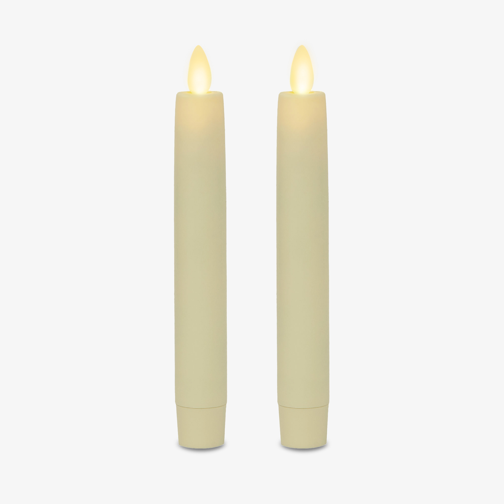 Ivory Flameless Candle Tapers - Flat Top - 6.75" Height - Set of 2 ...