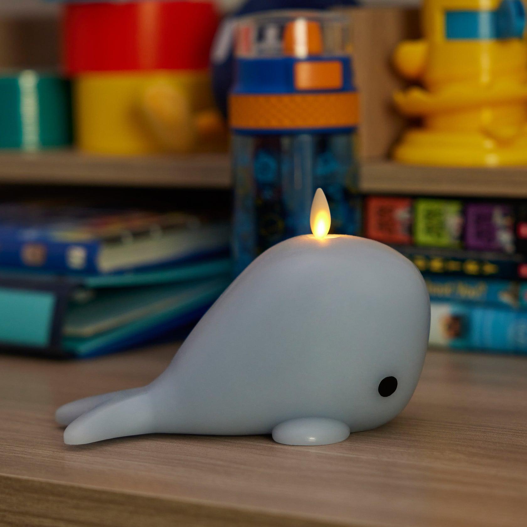 Celestial Blue Flameless Candle Whale – Luminara