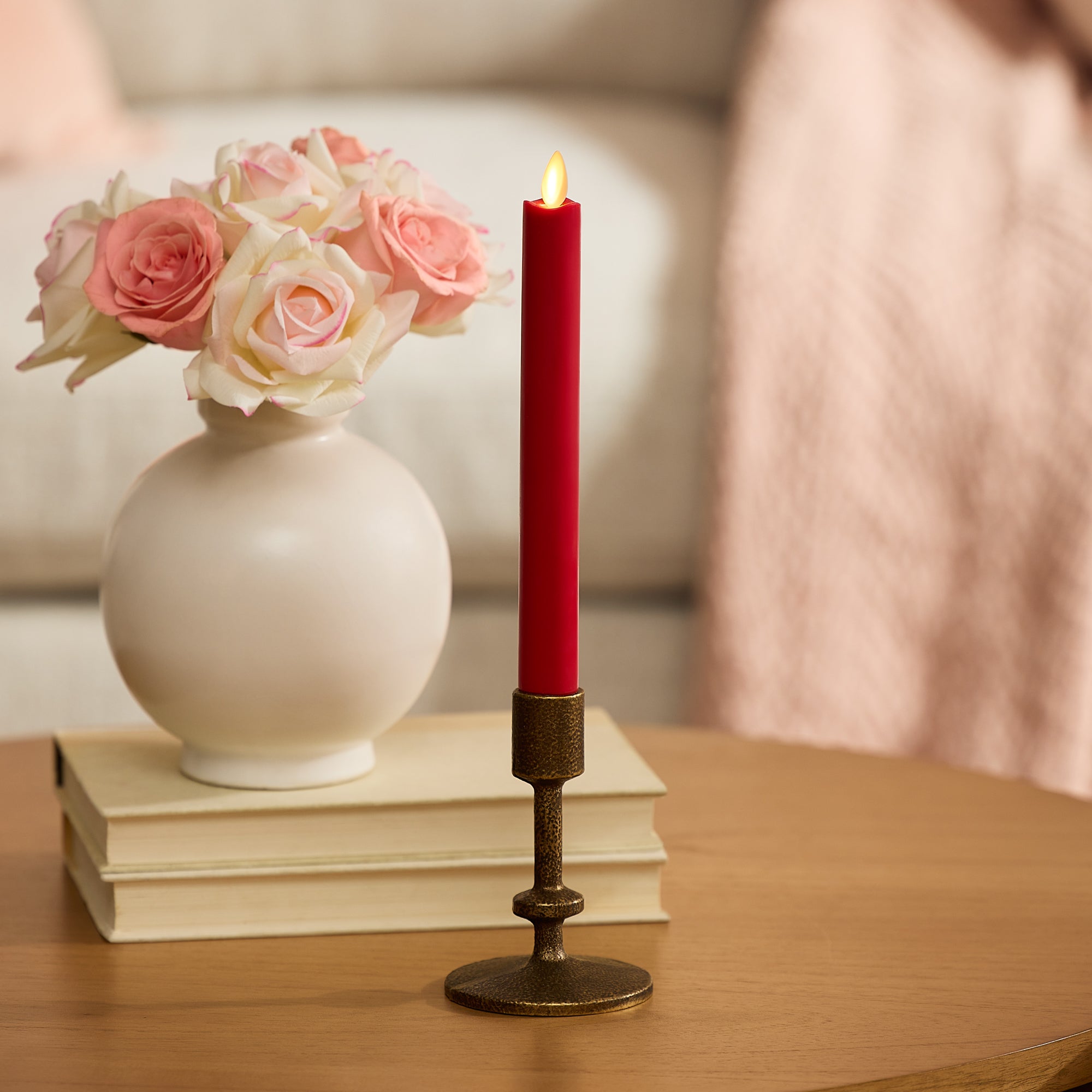 True Red Flameless Candle Taper – Luminara