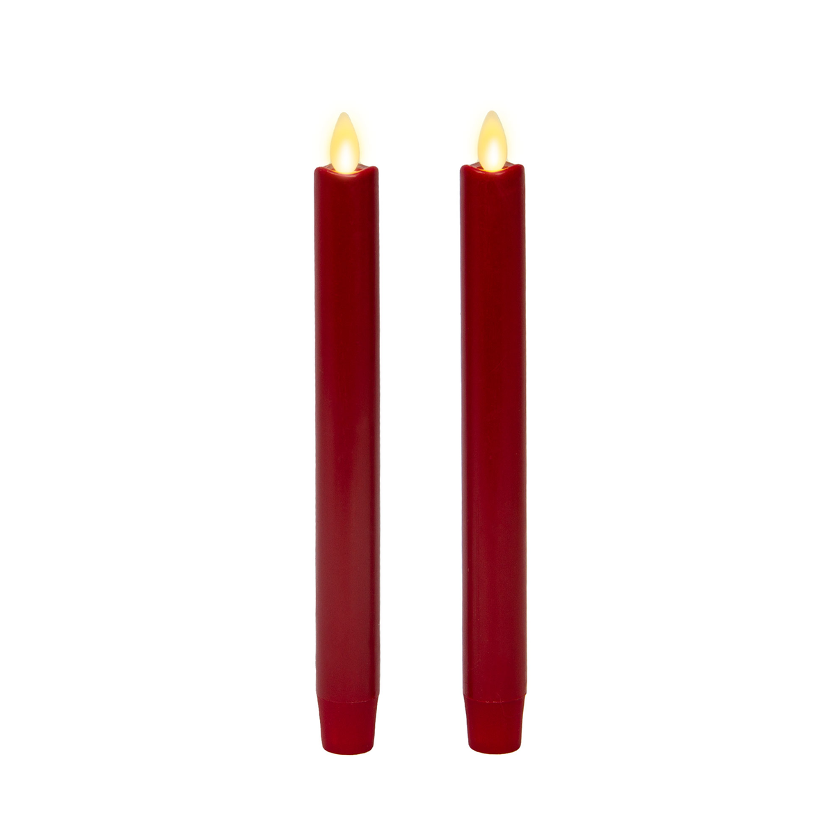 Burgundy Flameless Candle Tapers with Flame-Effect – Luminara
