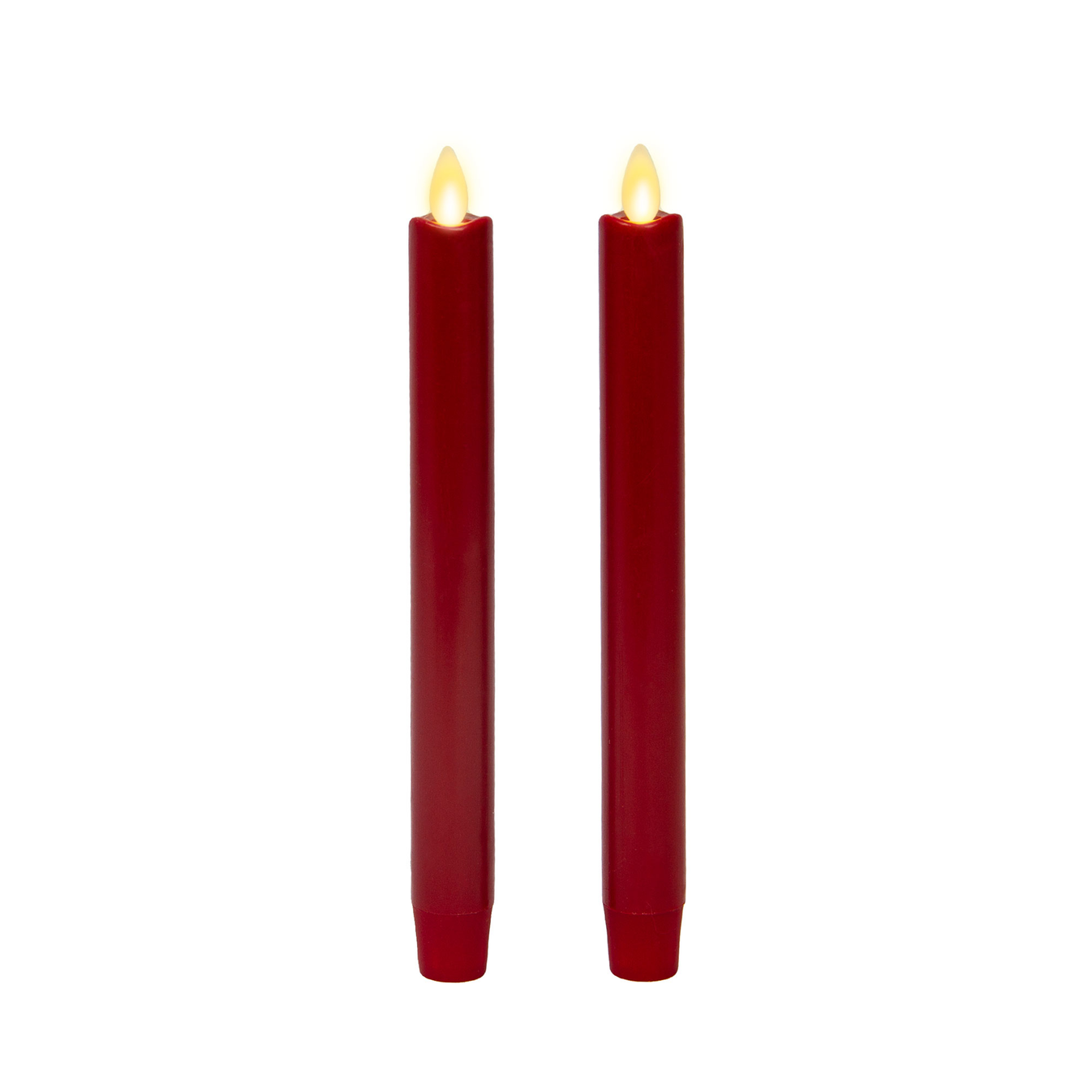 Burgundy Flameless Candle Tapers with Flame-Effect – Luminara