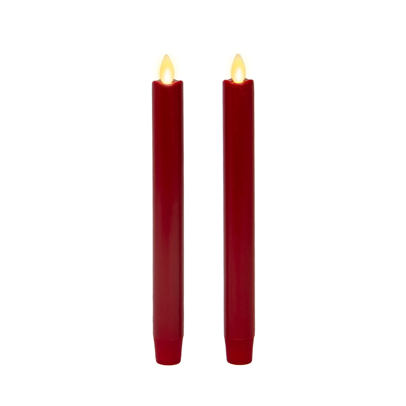 Burgundy Flameless Candle Tapers with Flame-Effect – Luminara